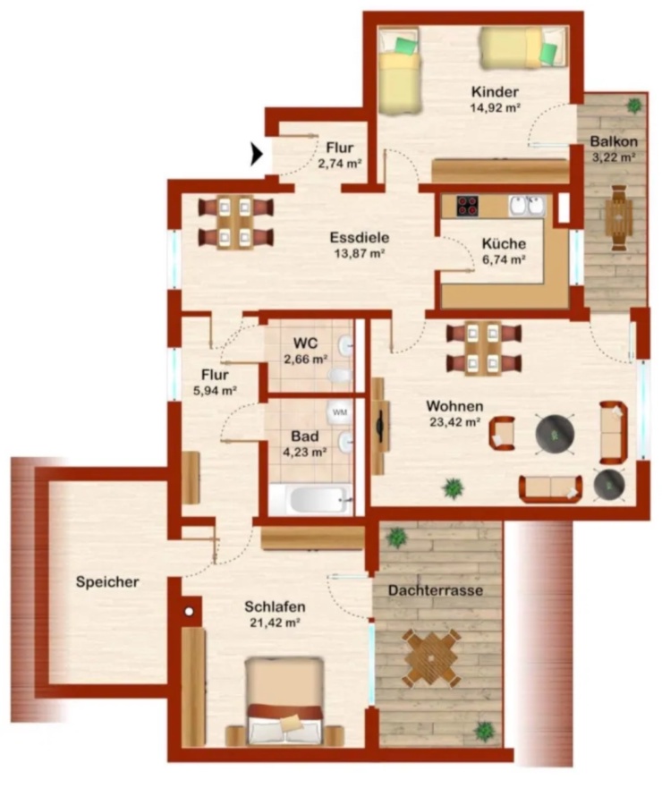 3,5 Zimmer Wohnung perfekt für eine 3er WG - Wohnung in Straubing-Straubing